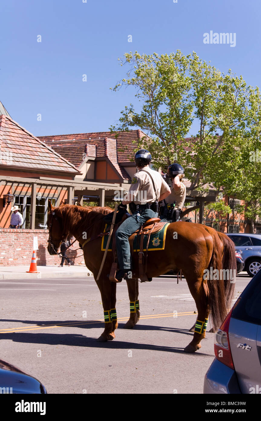 Mounted Police on horses, Solvang, California, USA Stock Photo - Alamy