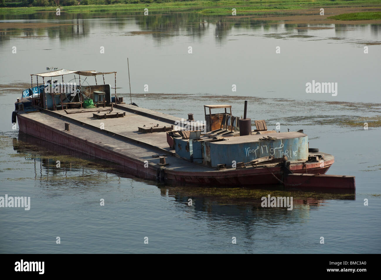 A large barge run aground in the River Nile Stock Photo - Alamy