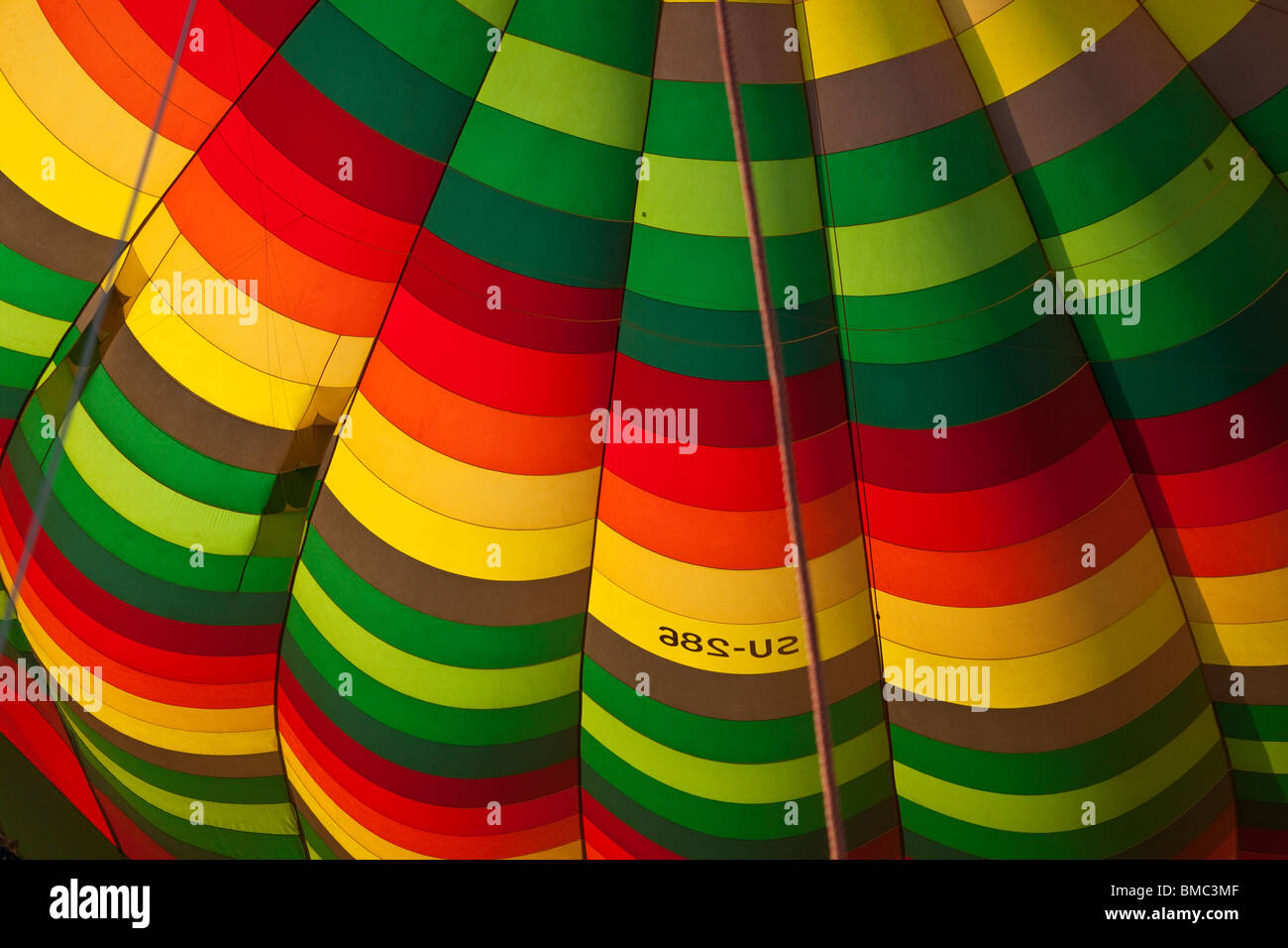 A section of the inside of a colourful hot air balloon Stock Photo - Alamy