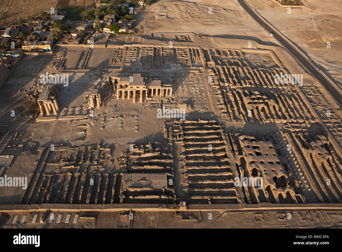 An aerial view of sand covered ruins in Luxor, Egypt Stock Photo - Alamy