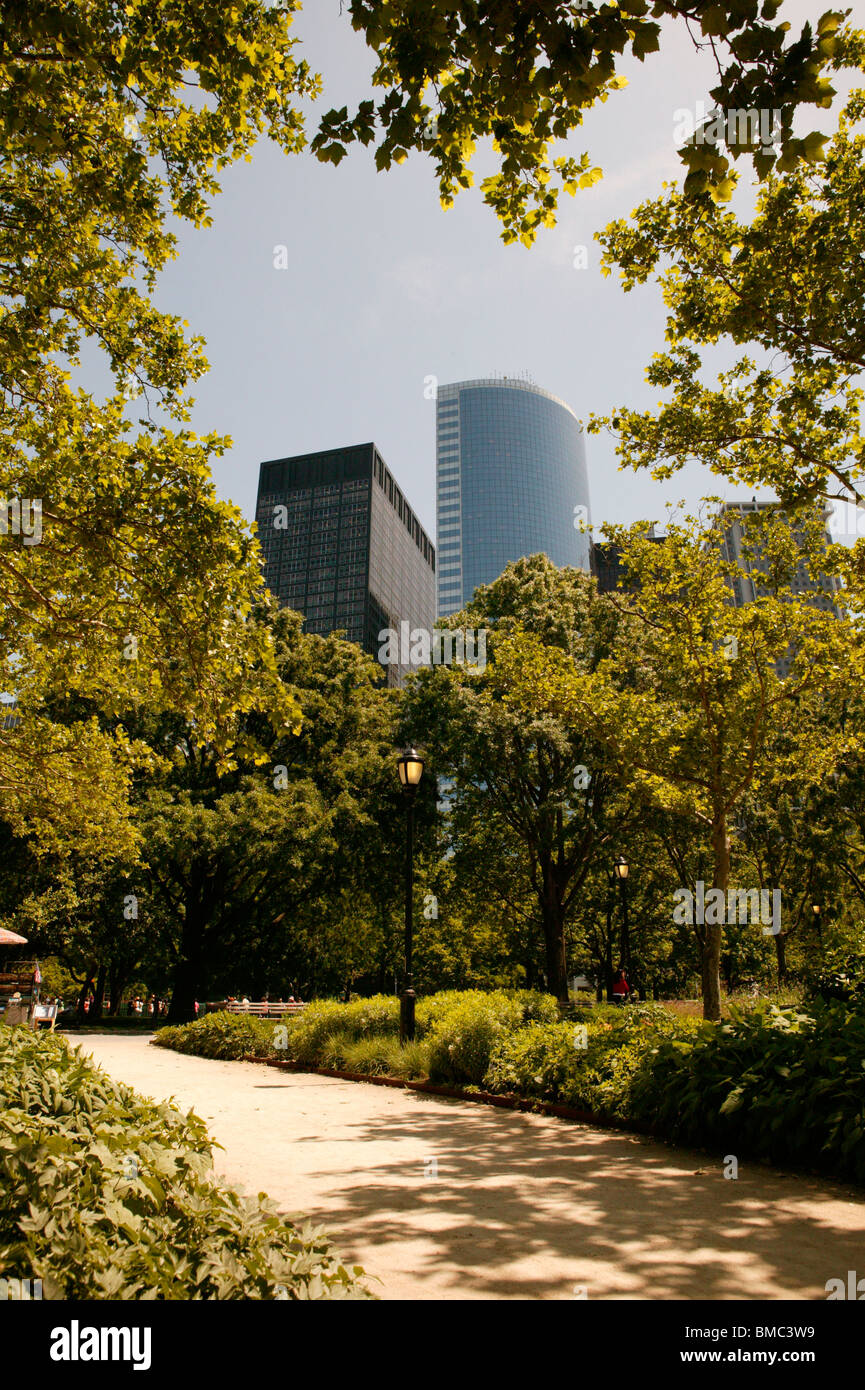 Path with View of New York City Skyline Stock Photo - Alamy