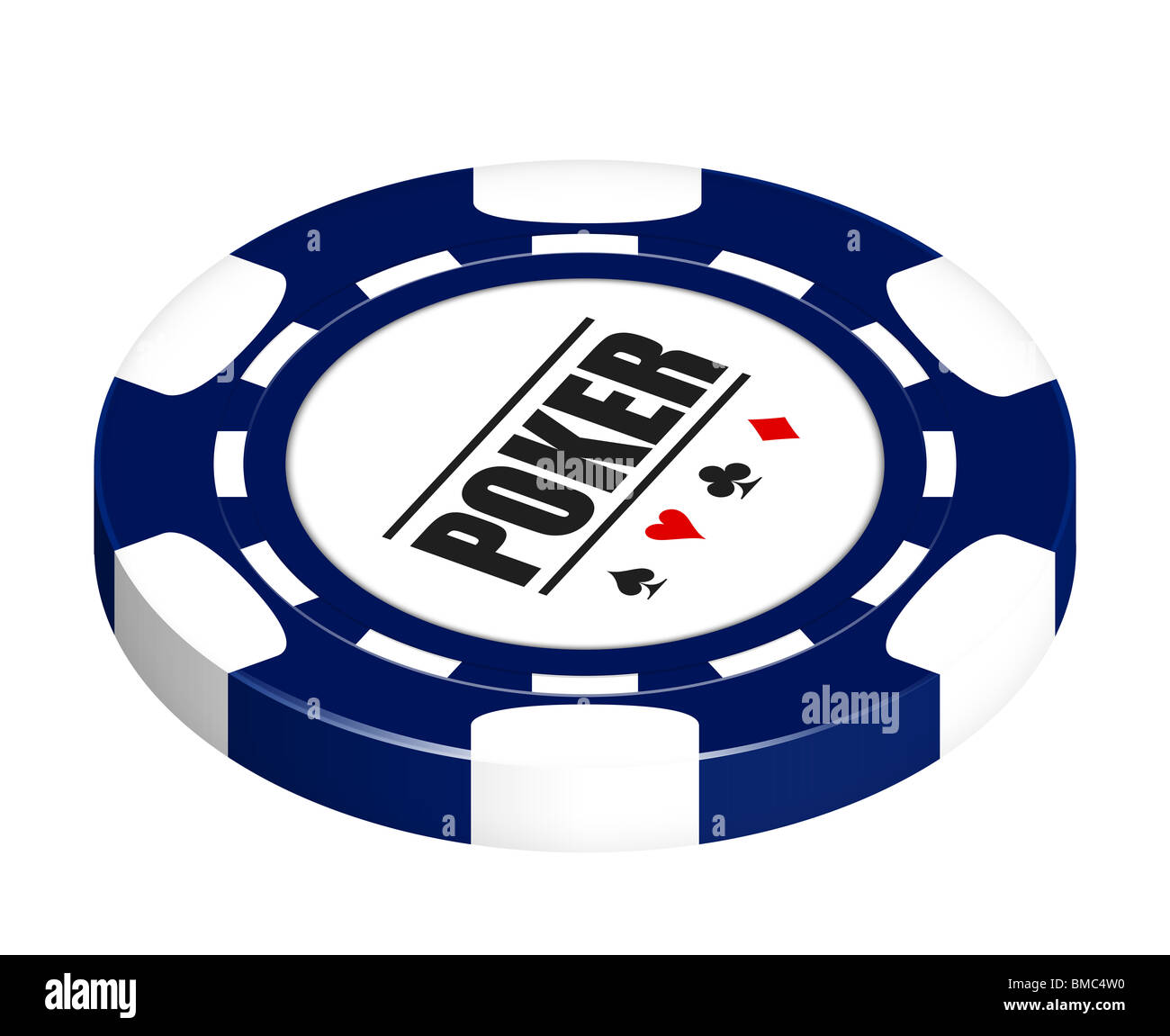 Blue poker chip isolated on a white background with clipping path Stock ...