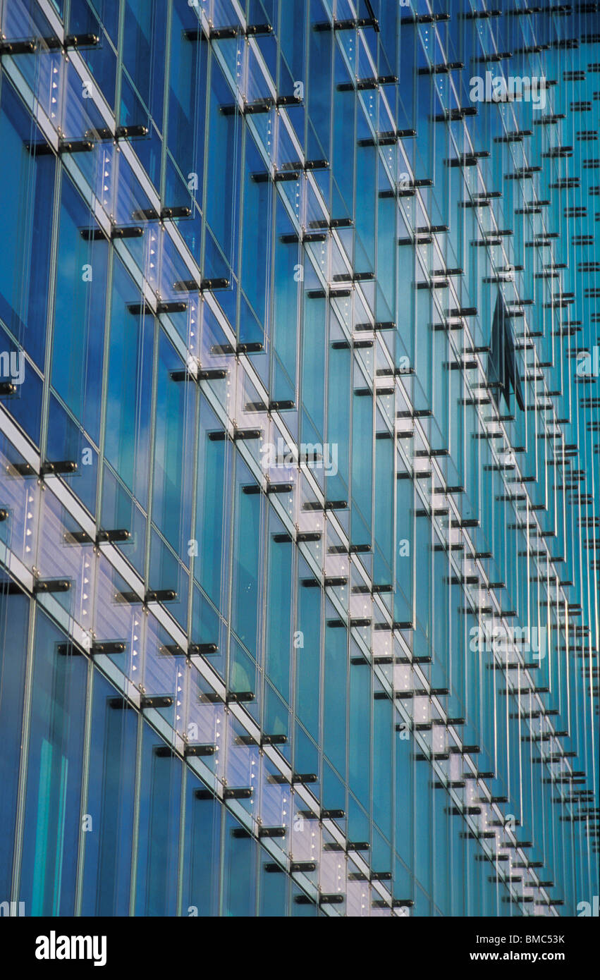 Regular pattern of glass windows with one open window in the EU ...