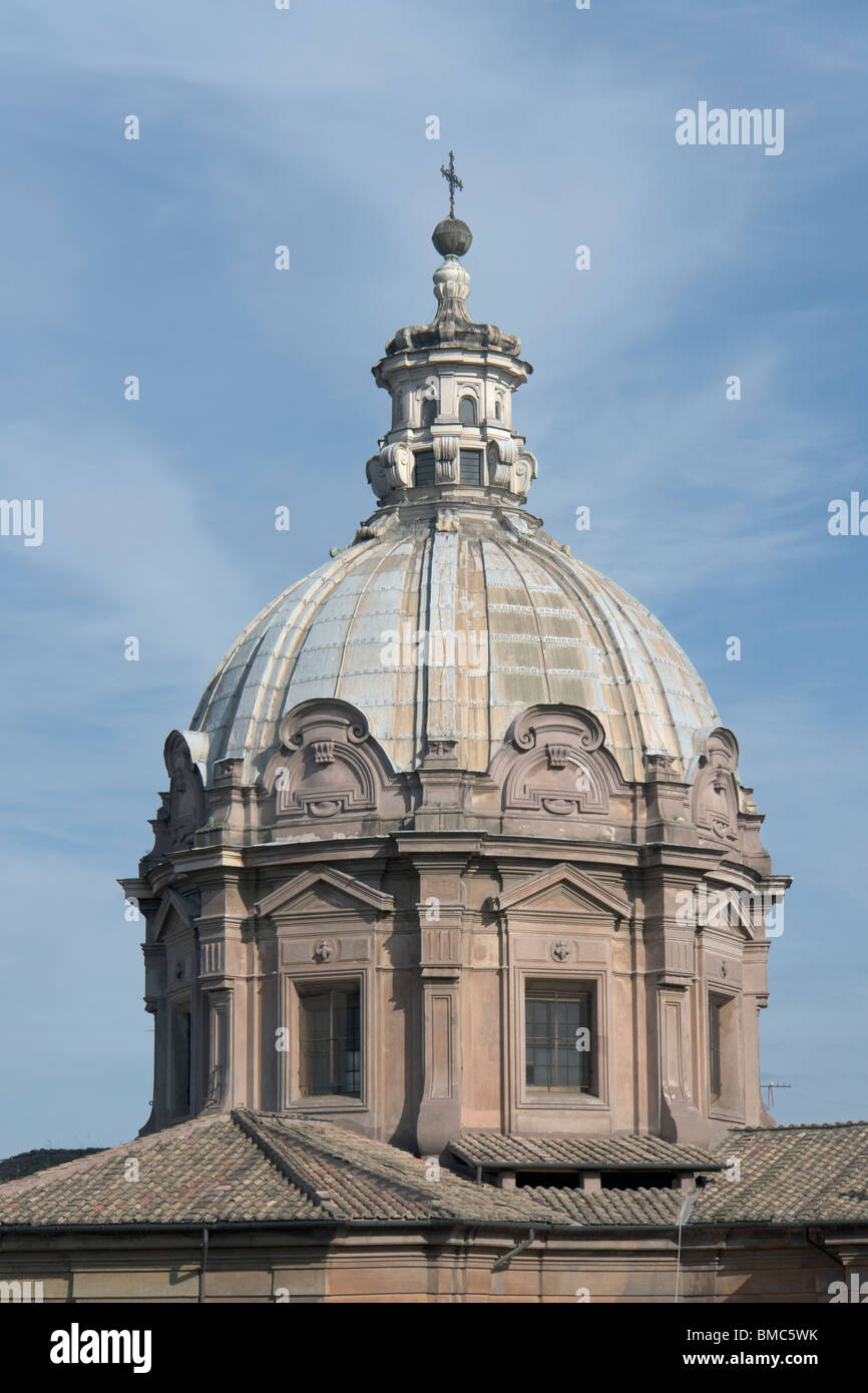 Rome, Italy. The dome of the church Santi Luca e Martina Stock Photo ...