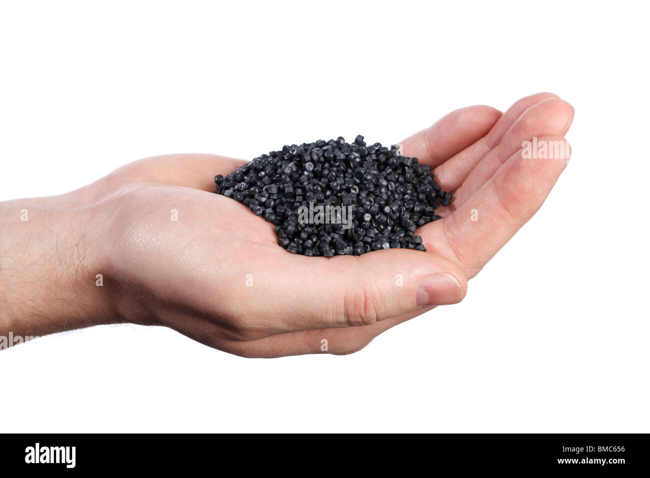 Granular recycled plastic made from old car parts, bumpers etc Stock ...