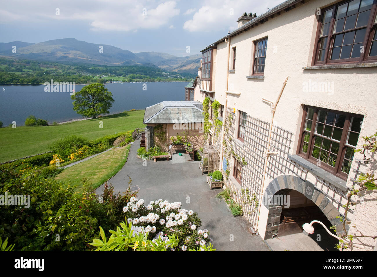 Brantwood House, the home of the artist, John Ruskin above Coniston ...