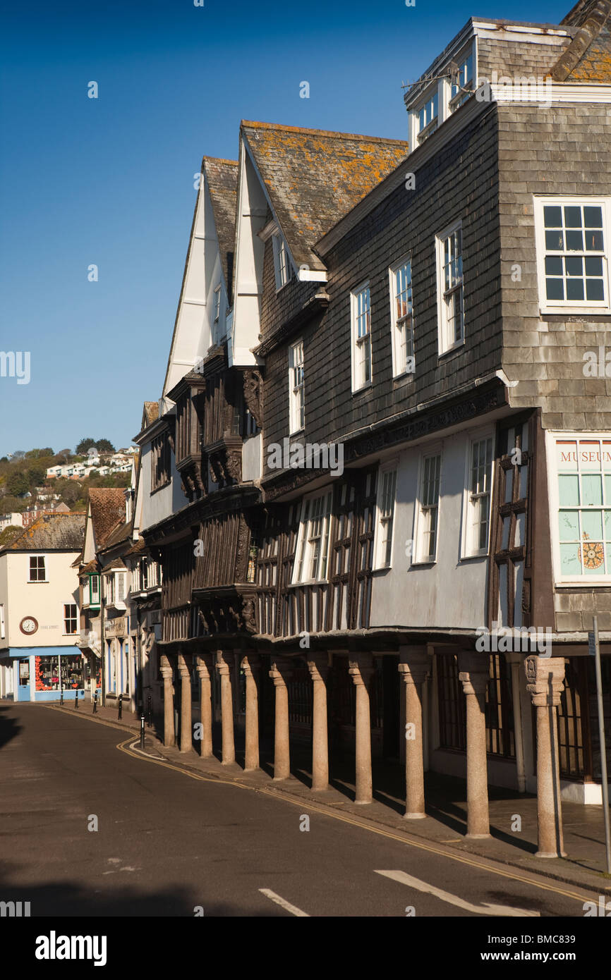 UK, England, Devon, Dartmouth, Town Centre historic butterwalk building ...