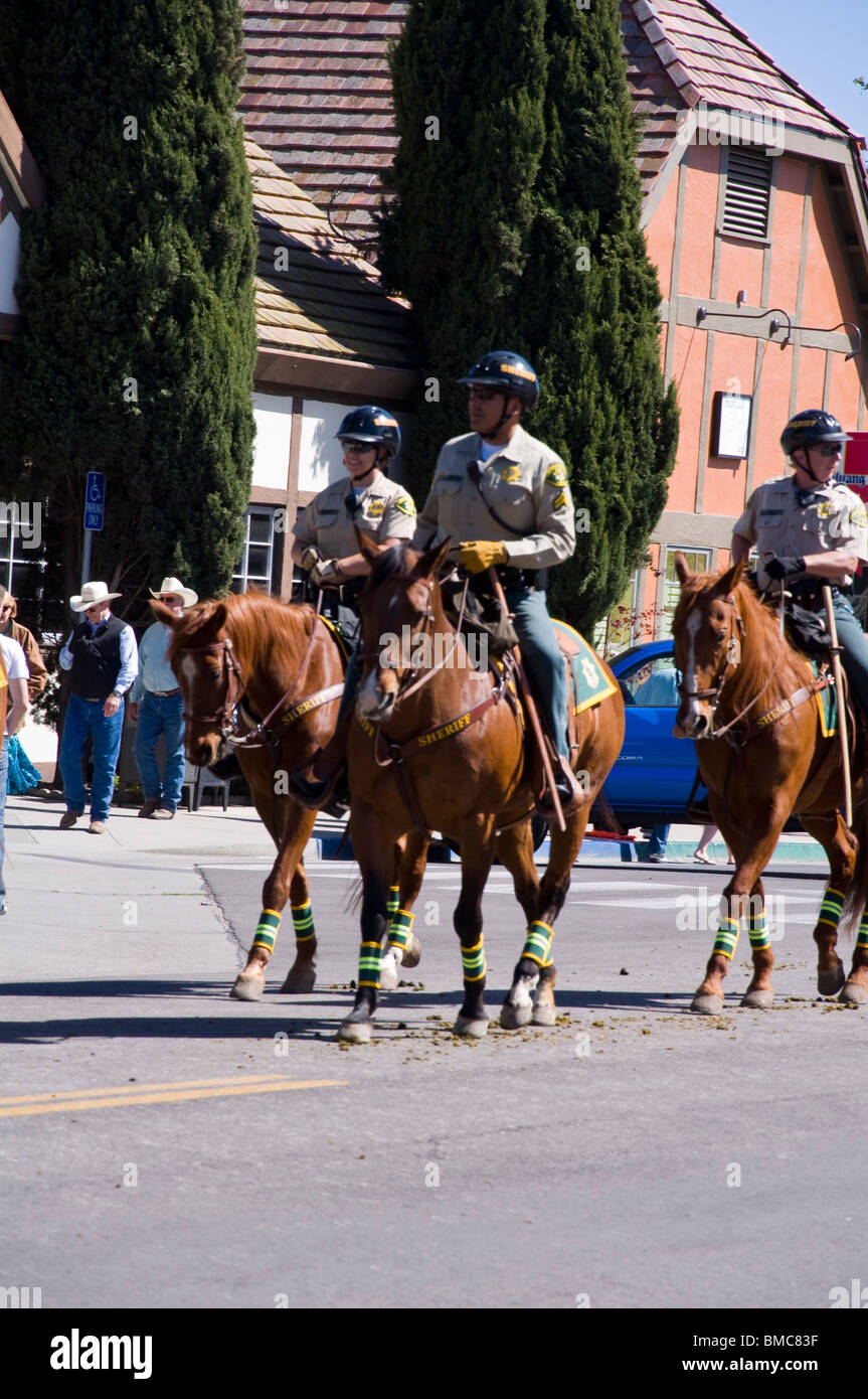 Mounted Police on horses, Solvang, California, USA Stock Photo - Alamy