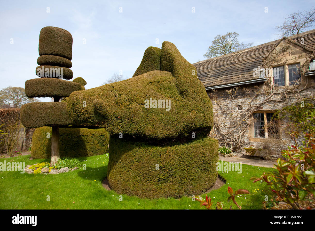 Medieval Manor house Haddon Hall and gardens near Bakewell Derbyshire ...