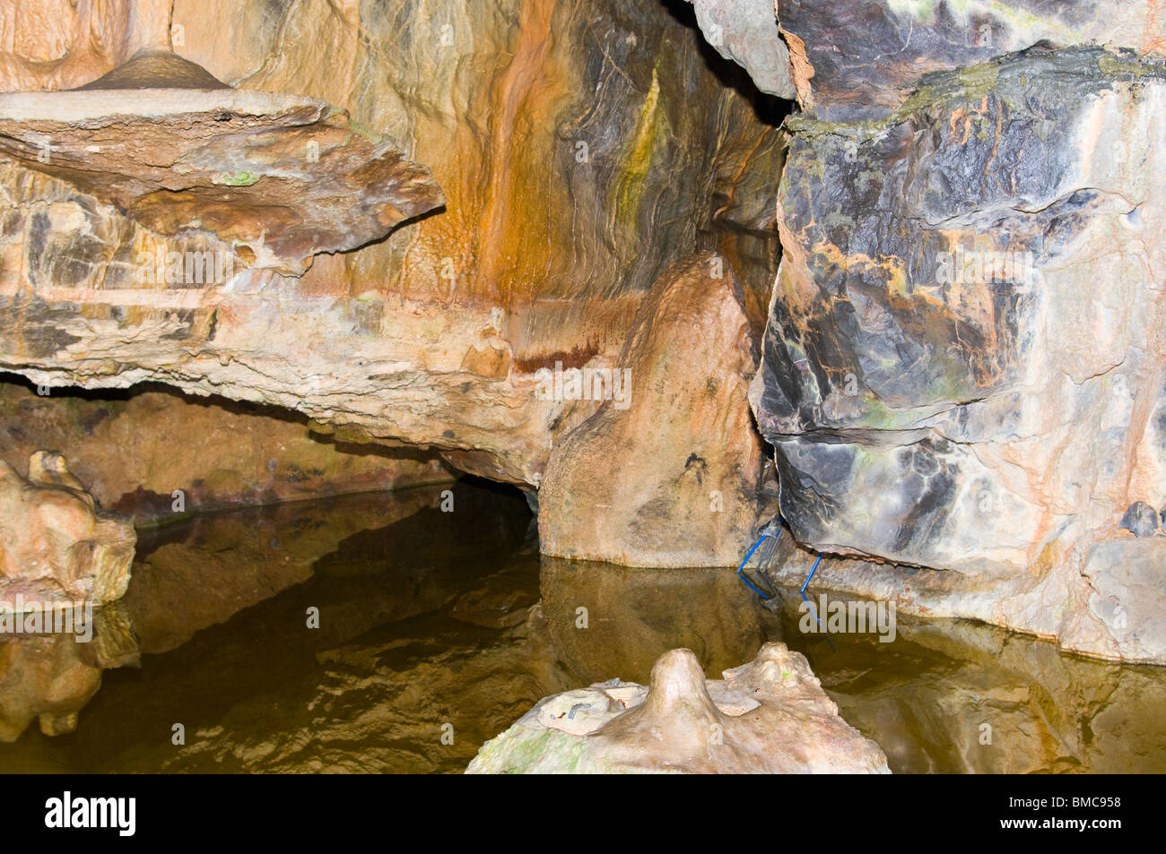 Limestone Rock Formation and Underground Pool In Coxs Cave Cheddar ...