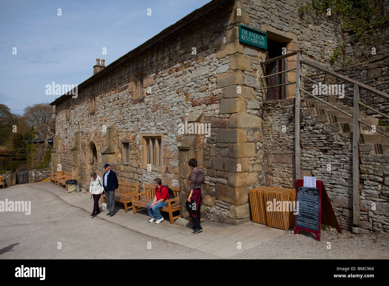 Medieval Manor house Haddon Hall and gardens near Bakewell Derbyshire ...