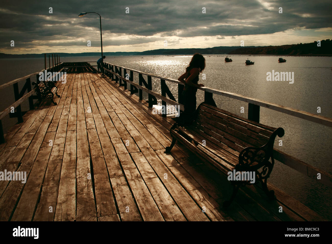 ponton, sea, clouds, ocean Stock Photo - Alamy