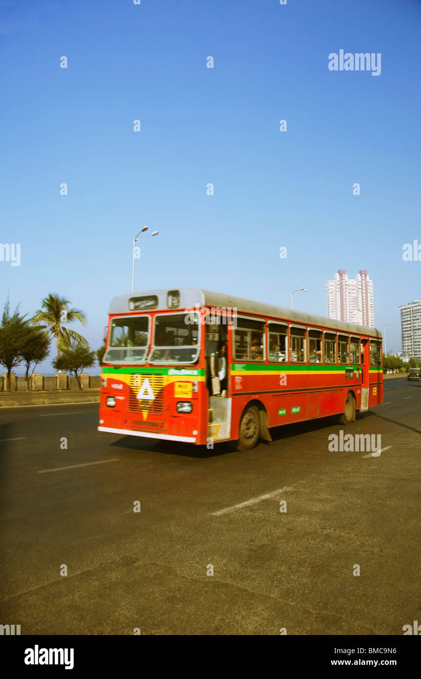 Bus on a road, Mumbai, Maharashtra, India Stock Photo - Alamy