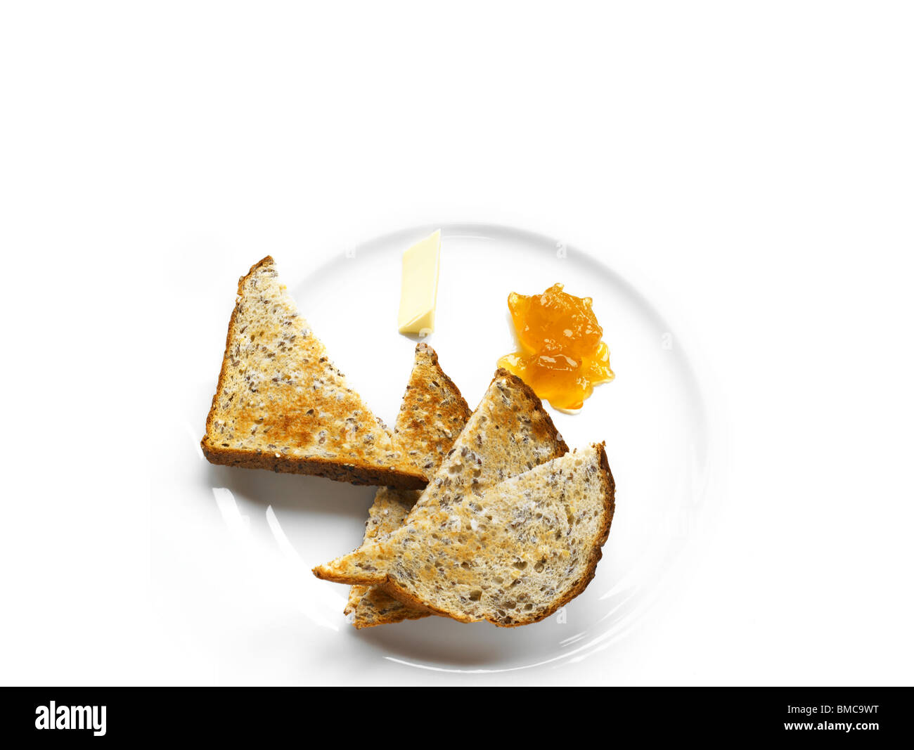 Toast and marmalade with butter Stock Photo - Alamy