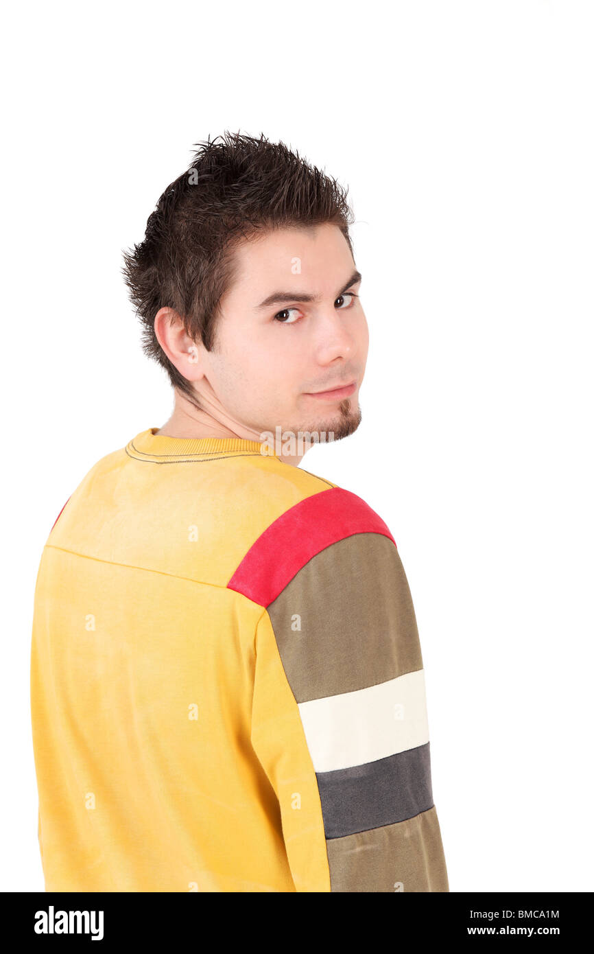 Young man back turned camera hi-res stock photography and images - Alamy