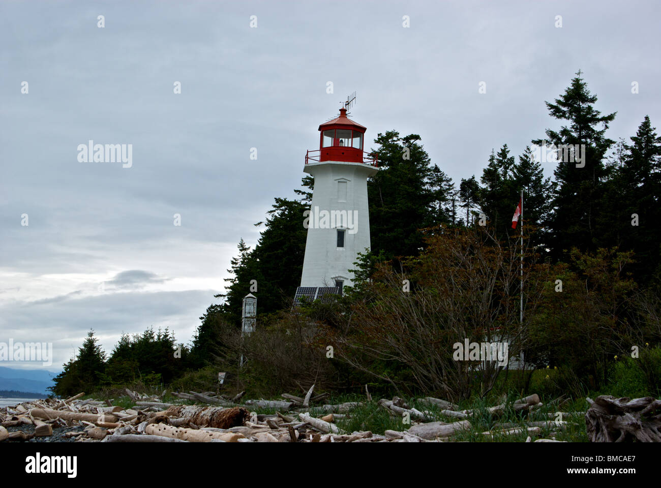 The Cape Mudge lighthouse south end Quadra Island BC Stock Photo - Alamy