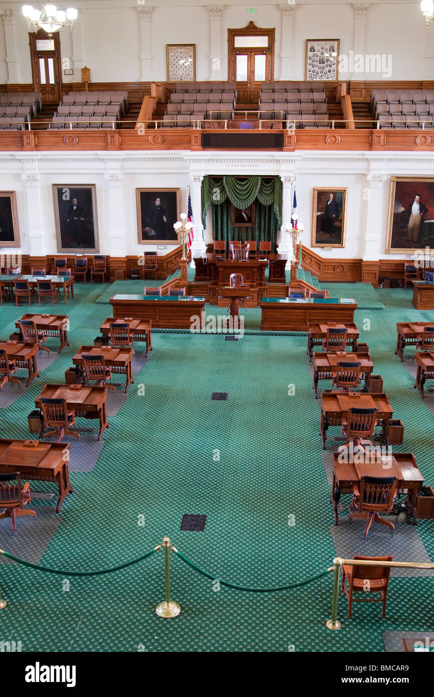 Inside the senate chambers in the Texas state capitol building or ...