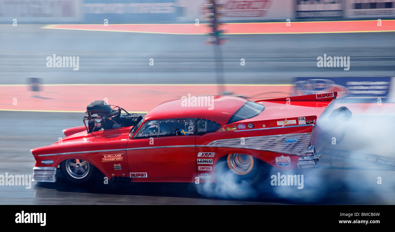 Pro Mod drag racing at Santa Pod, driven by Michael Gullqvist Stock ...