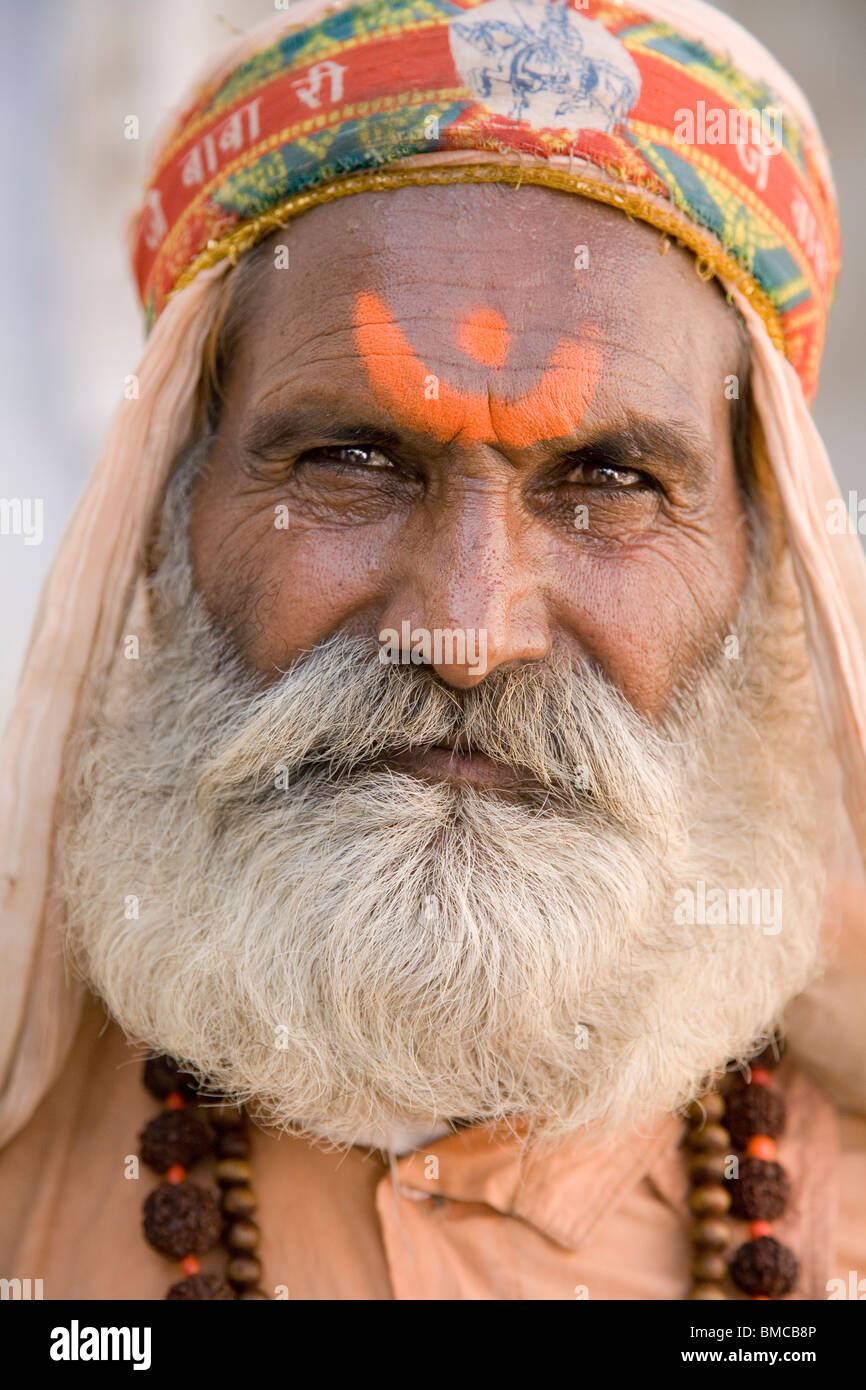India, Rajasthan, Pushkar, Portrait of Man Stock Photo - Alamy