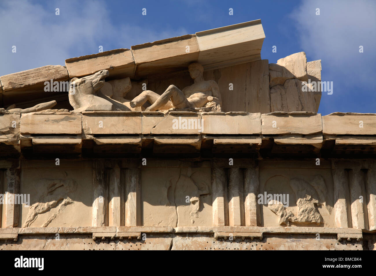 Detail of the top of the Parthenon, Athens, Greece Stock Photo - Alamy