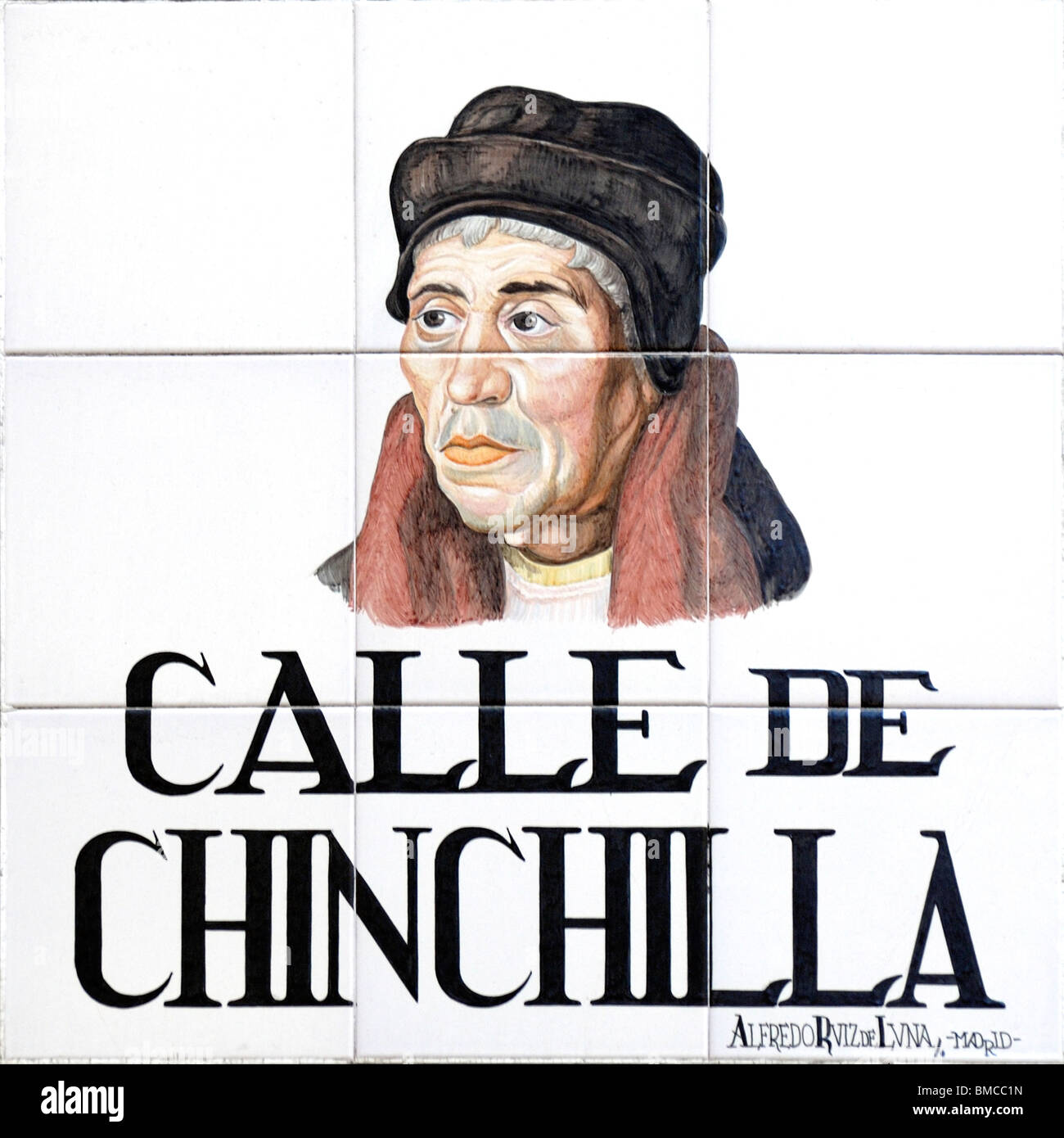 Madrid, Spain. Traditional Tiled Street Sign. Calle de Chinchilla (by ...