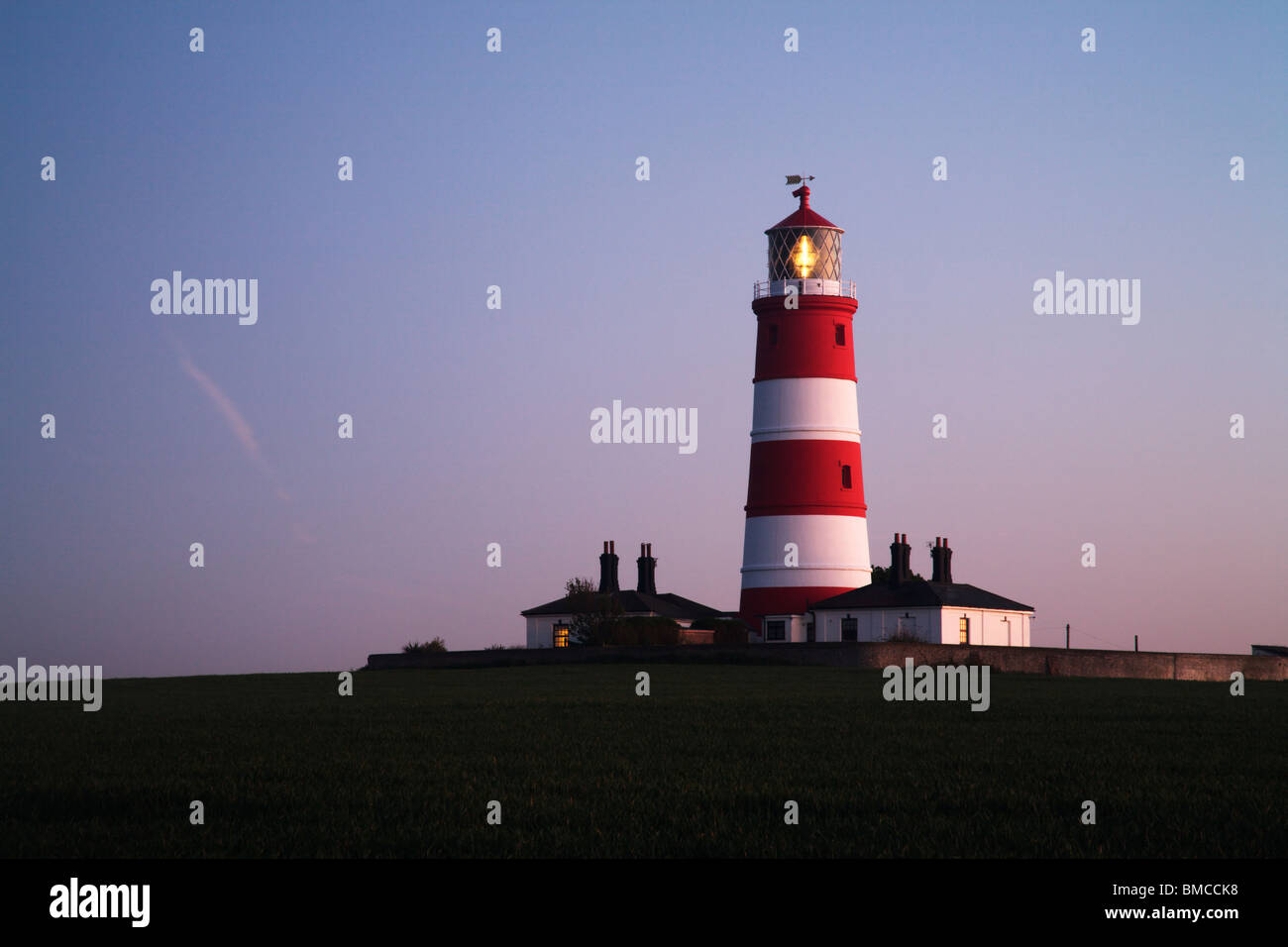 The Happisburgh lighthouse at dusk, Norfolk, England Stock Photo - Alamy