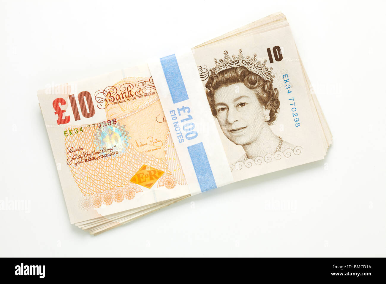 10 pound notes pile hi-res stock photography and images - Alamy