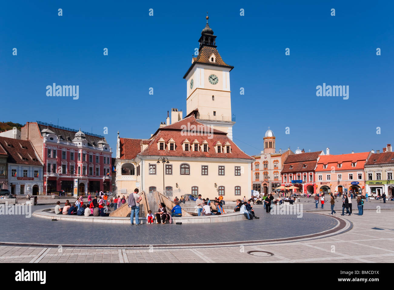 Romania, Transylvania, Brasov, Piata Sfatului, the centre of medieval ...