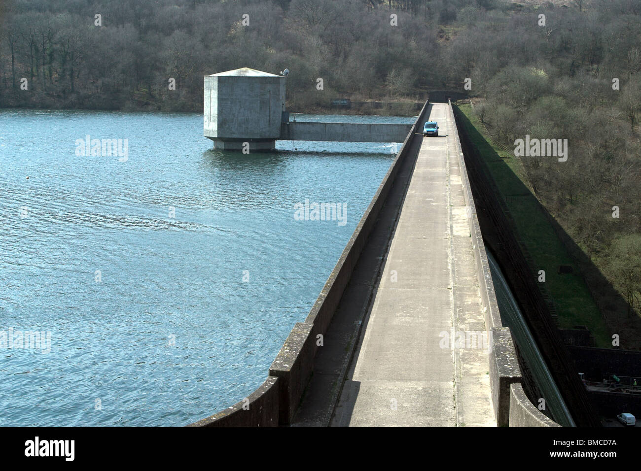 Dam at Wimbleball Reservoir. Somerset. England Stock Photo - Alamy