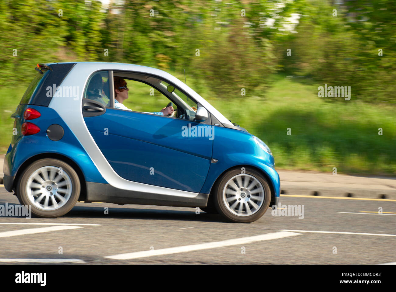 smart car being driven on the motorway (M62 in Huddersfield Stock Photo ...