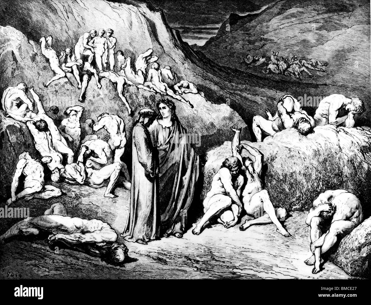 Counterfeiters in the pit full of diseases 2 Stock Photo - Alamy