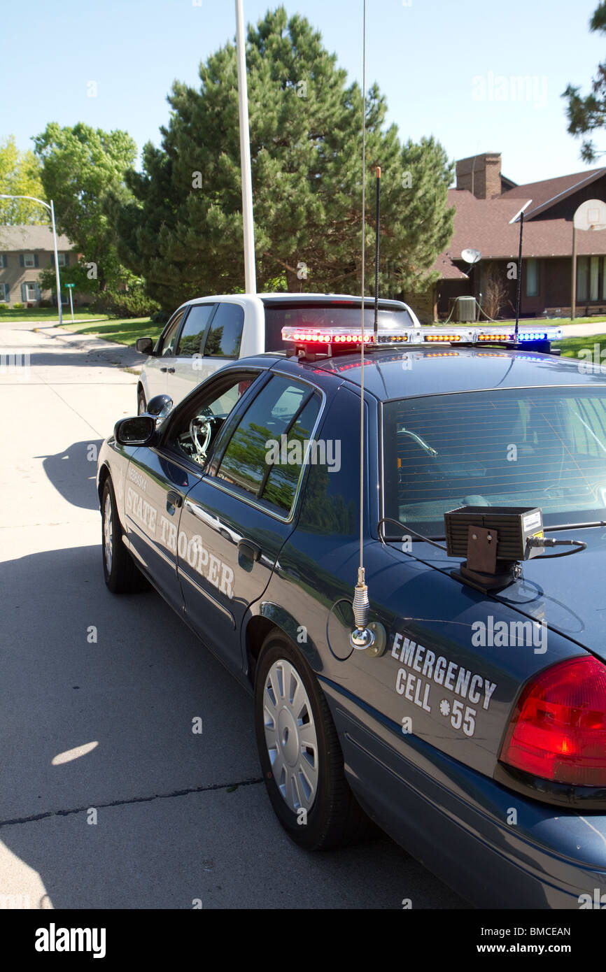 Traffic stop, Using a License Plate Reader, LPR, the Troopers can get ...