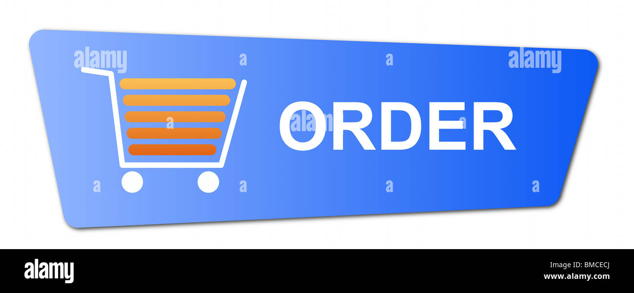 Blue order button Stock Photo - Alamy
