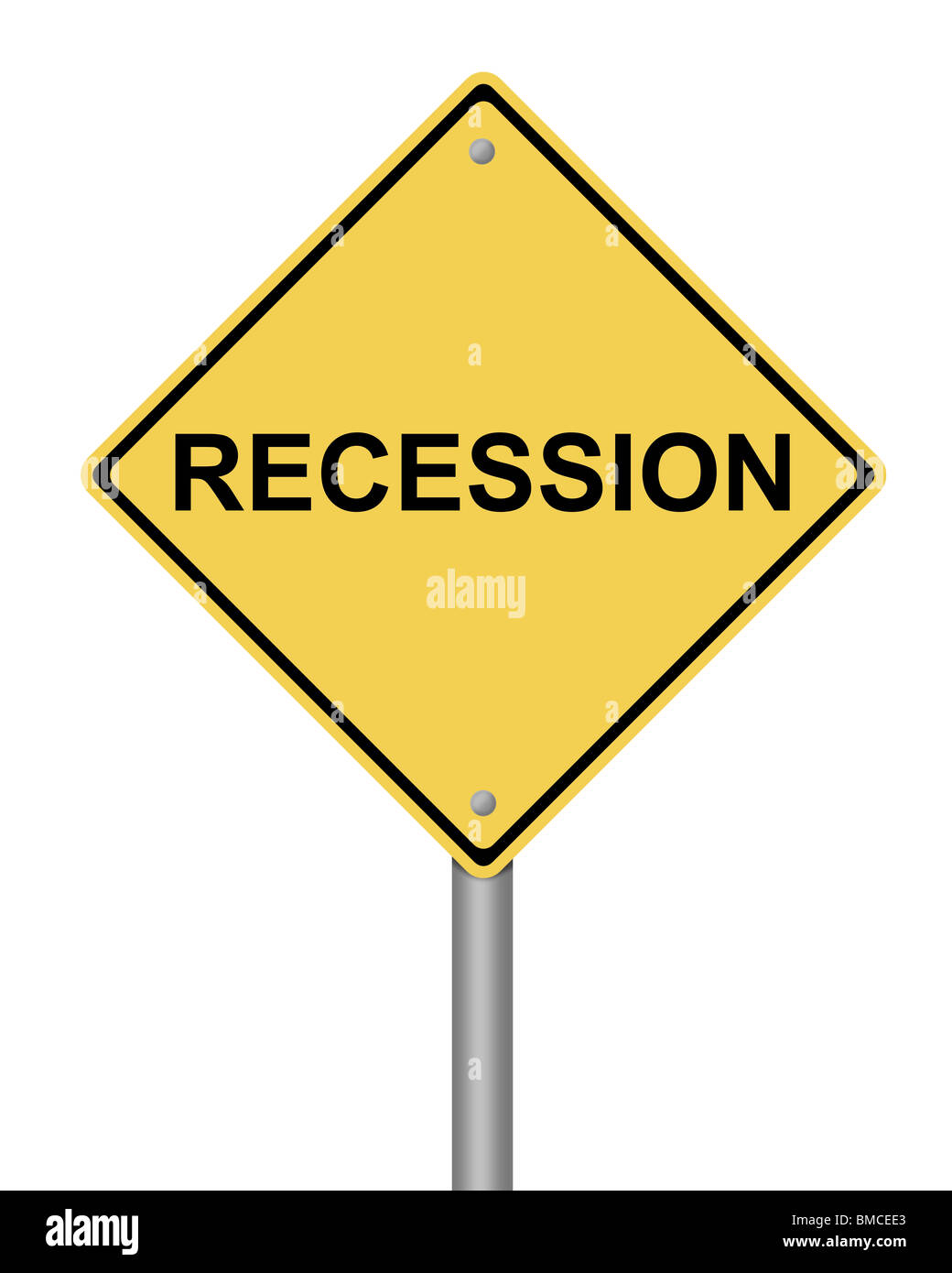 warning sign recession Stock Photo - Alamy