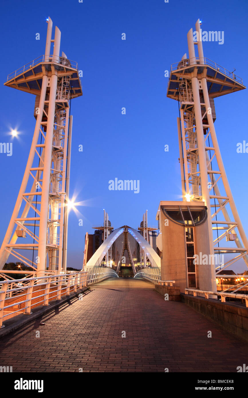 The Millennium Bridge near the Lowry Gallery at Salford Quays ...