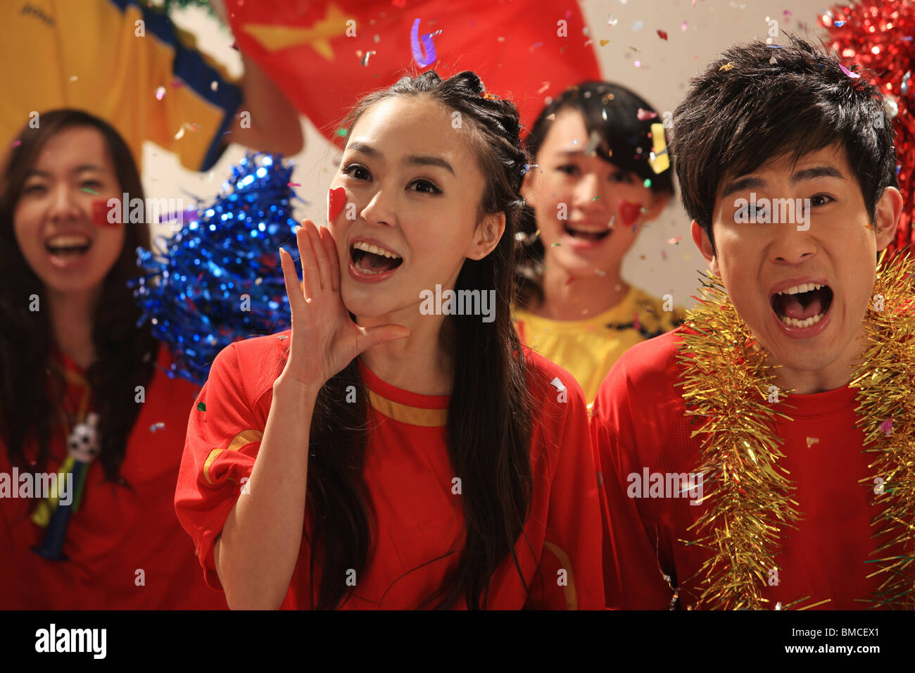 Chinese soccer fans Stock Photo - Alamy