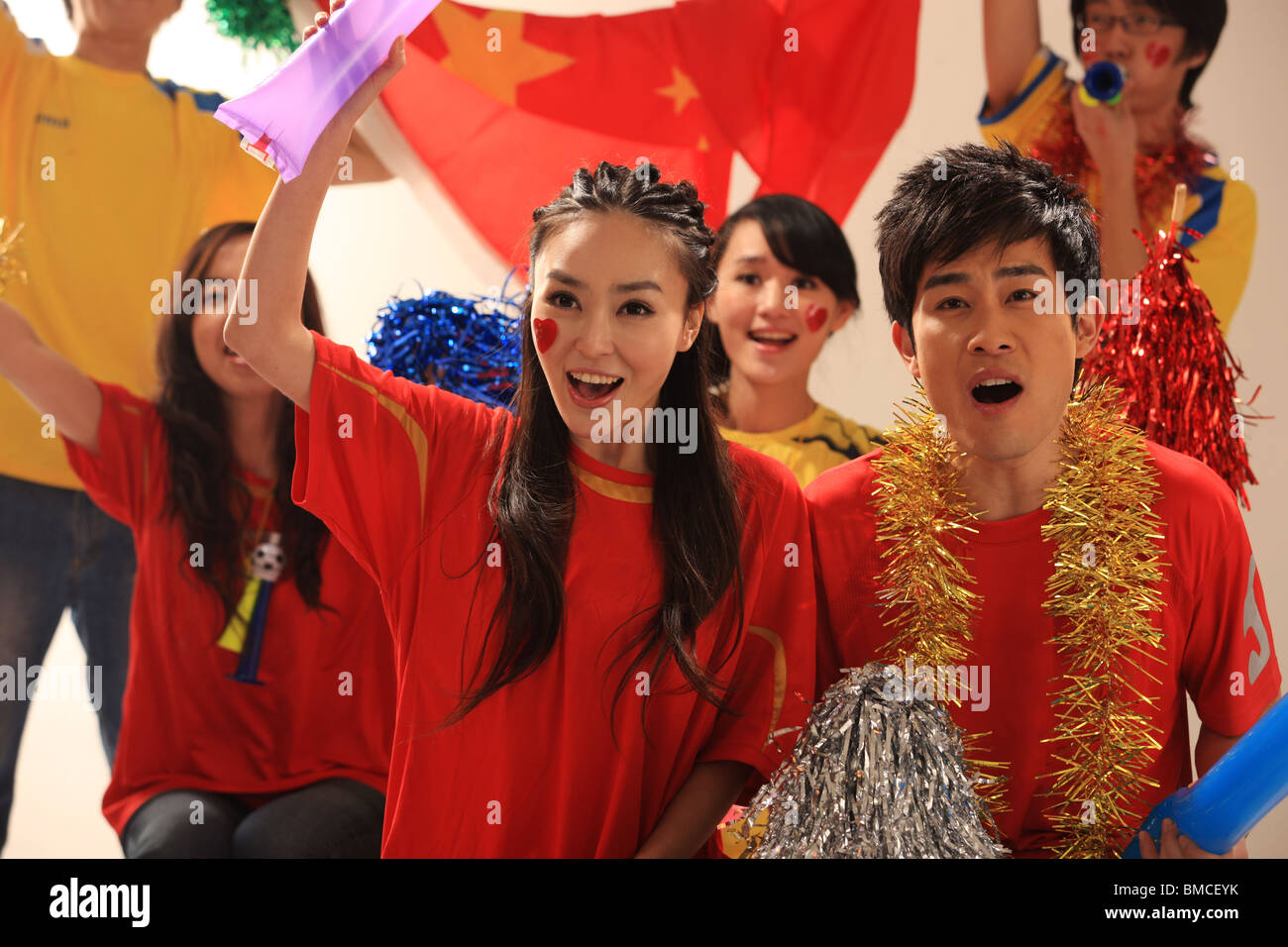 Chinese soccer fans Stock Photo - Alamy
