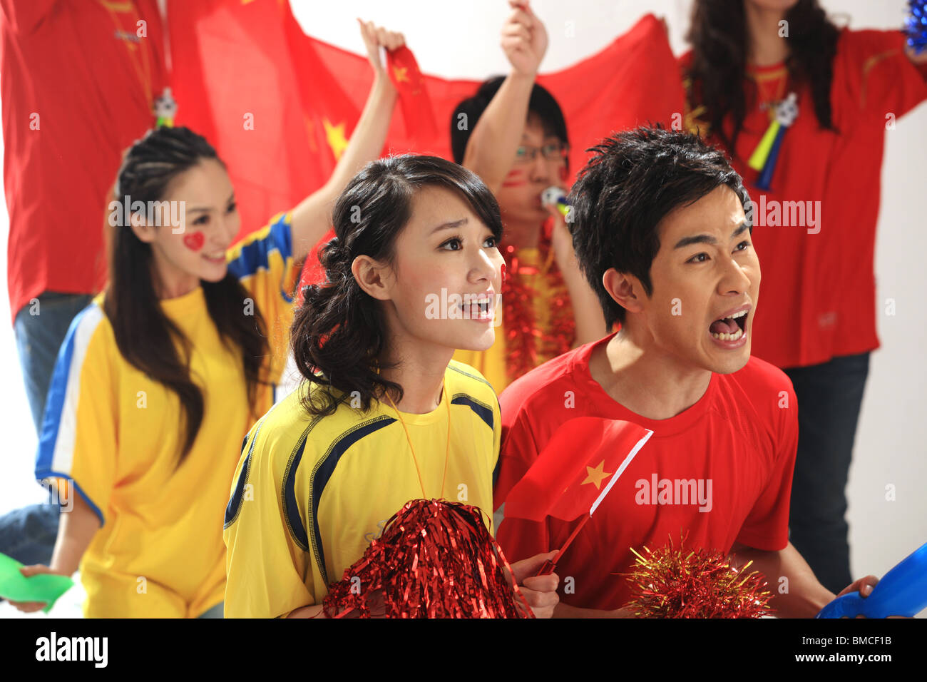 Chinese soccer fans Stock Photo - Alamy