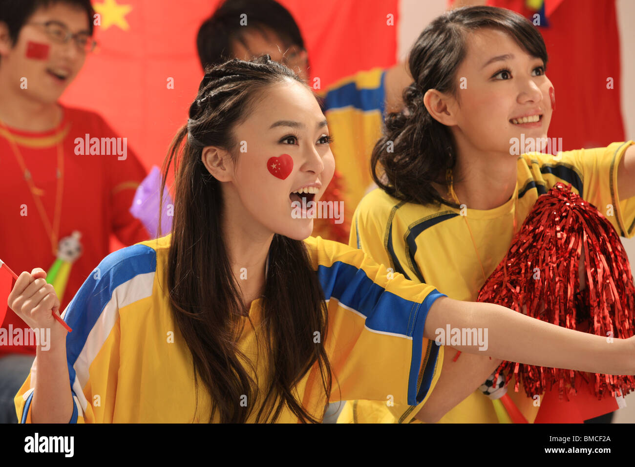 Chinese soccer fans Stock Photo - Alamy