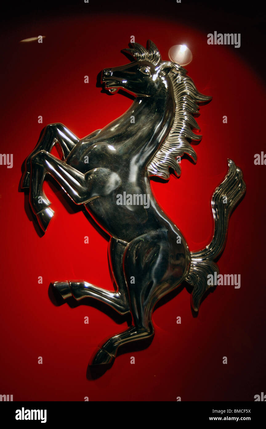 emblom of ferrari from a ferrari sports car from a show room Stock ...