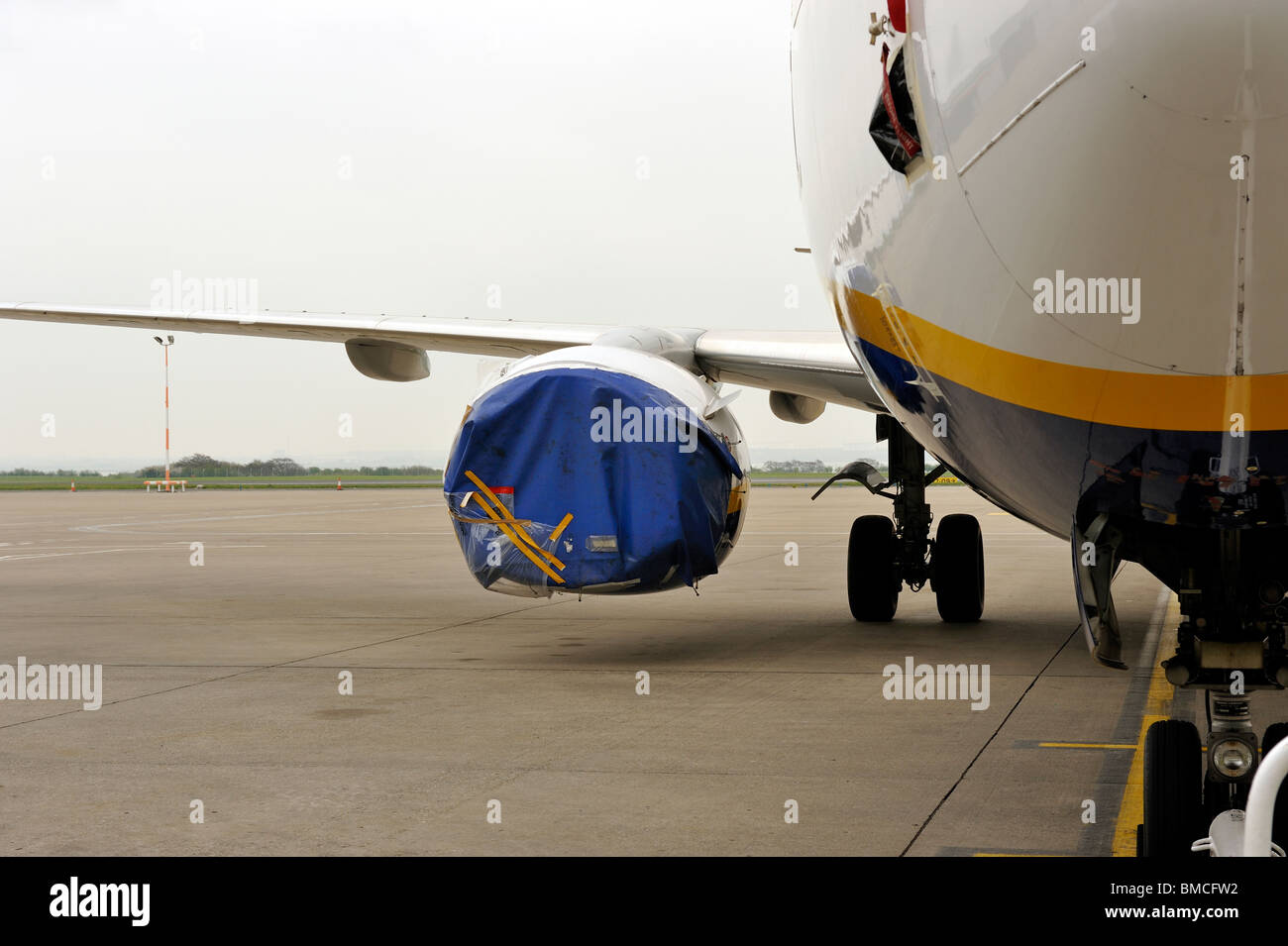 Airplane jet engine covered volcanic ash protection Stock Photo - Alamy