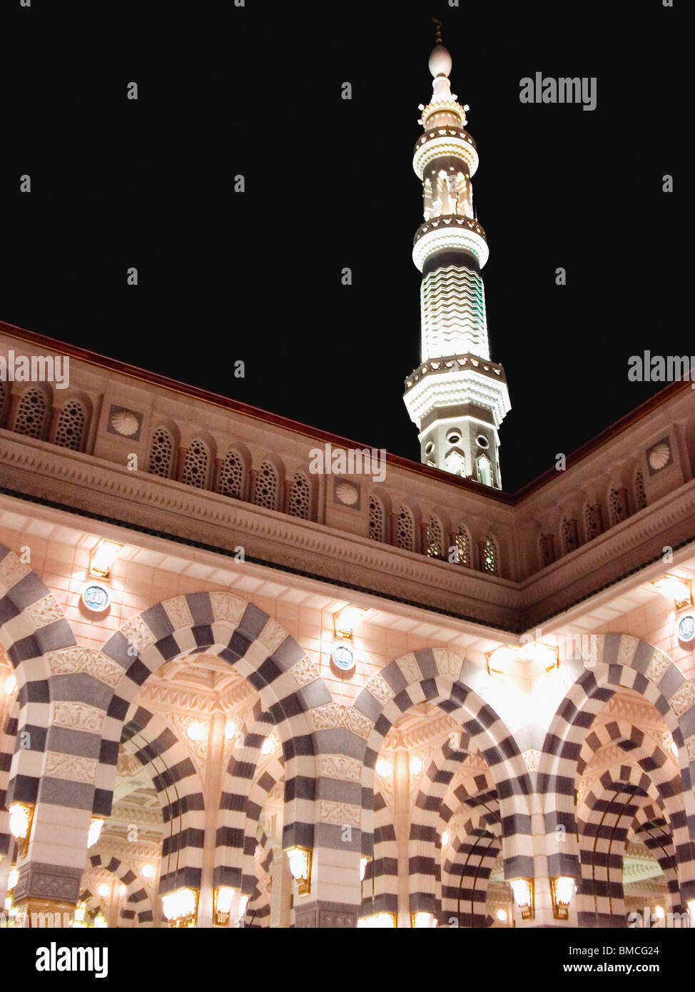 Low angle view of a mosque, Al-Haram Mosque, Mecca, Saudi Arabia Stock ...