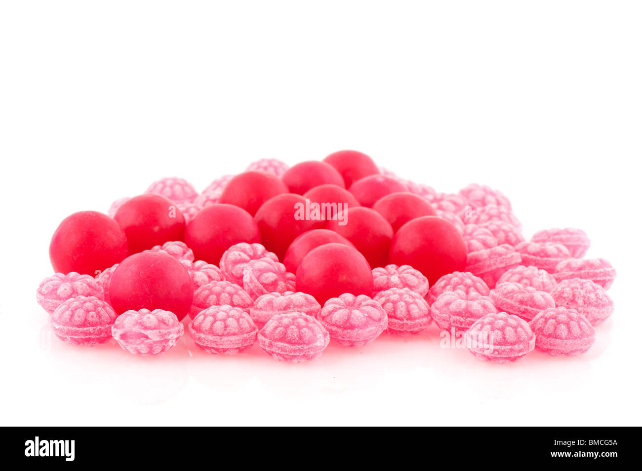 Raspberry tasty candy sweets isolated on white background Stock Photo ...