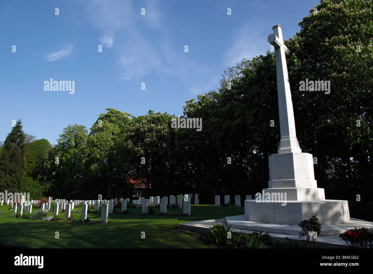 The Ramparts First World War cemetery in the historic Belgian city of ...