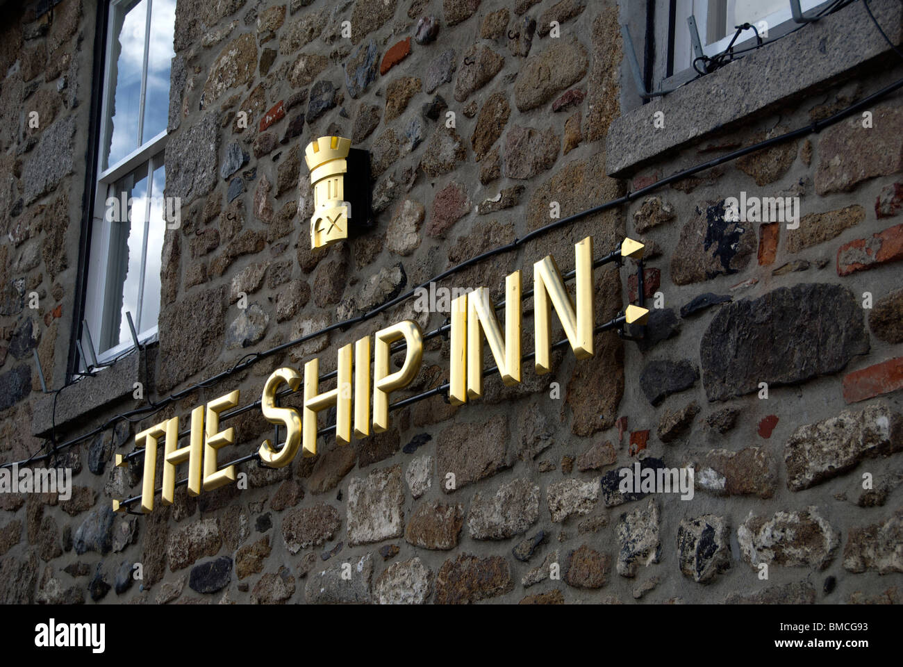 Mousehole Cornwall UK Harbor Harbour Ship Inn Sign Stock Photo - Alamy