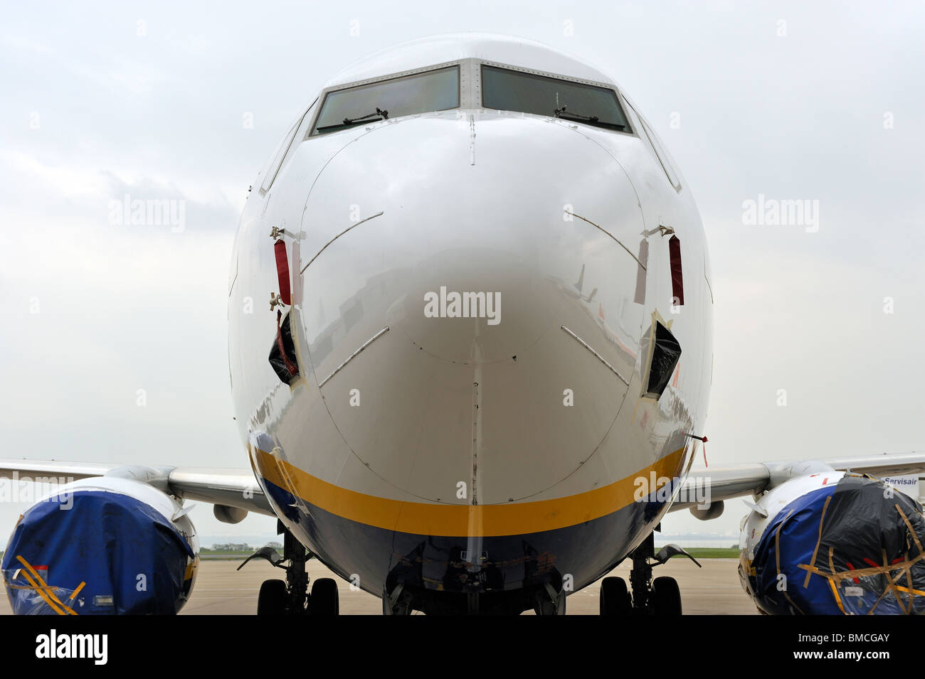 Airplane jet engine covered volcanic ash protection Stock Photo - Alamy