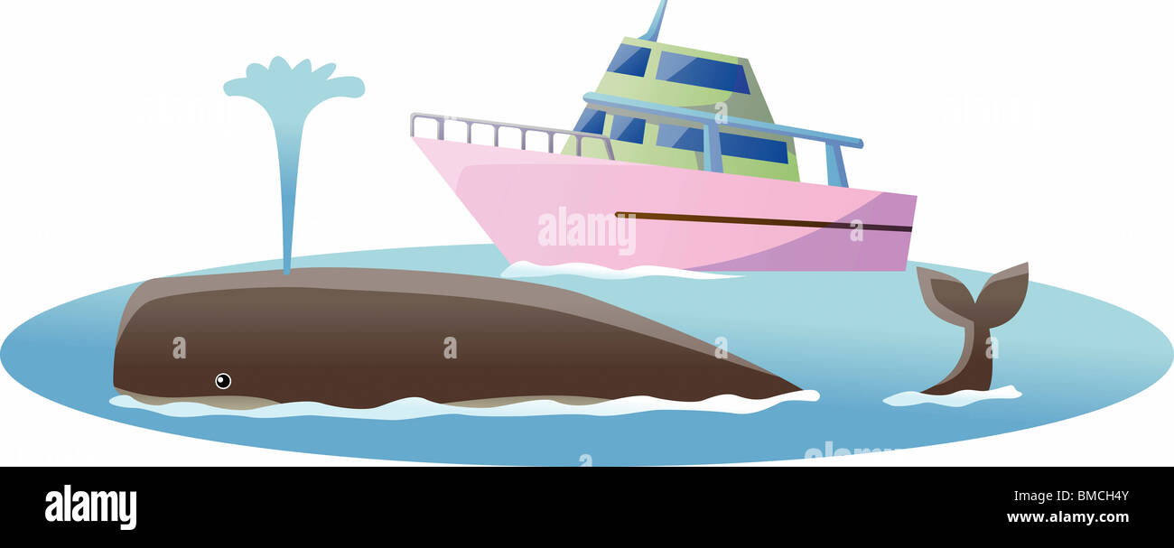 Cruise Ship and whale Stock Photo - Alamy