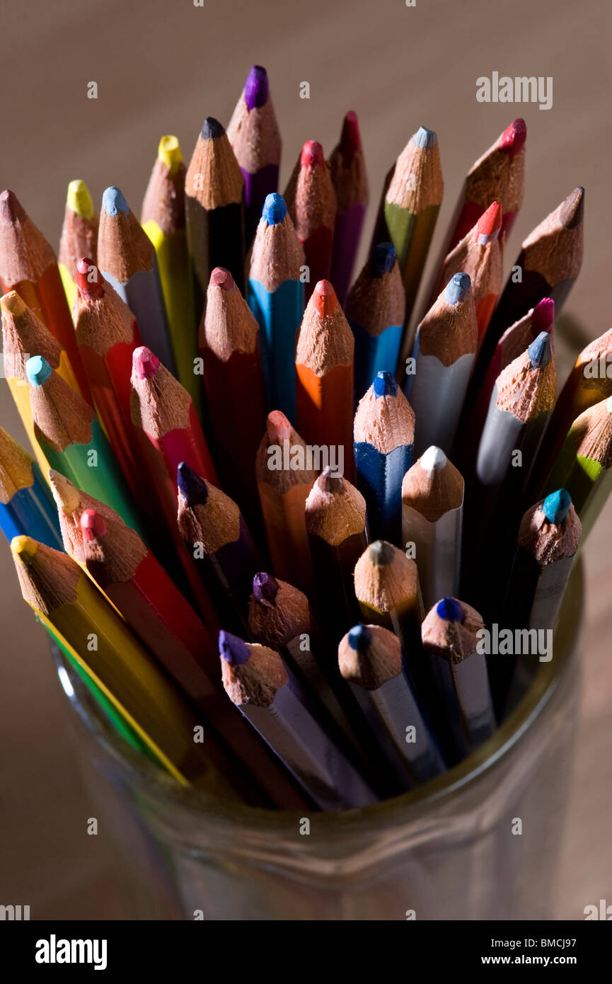 A pot of crayons hi-res stock photography and images - Alamy