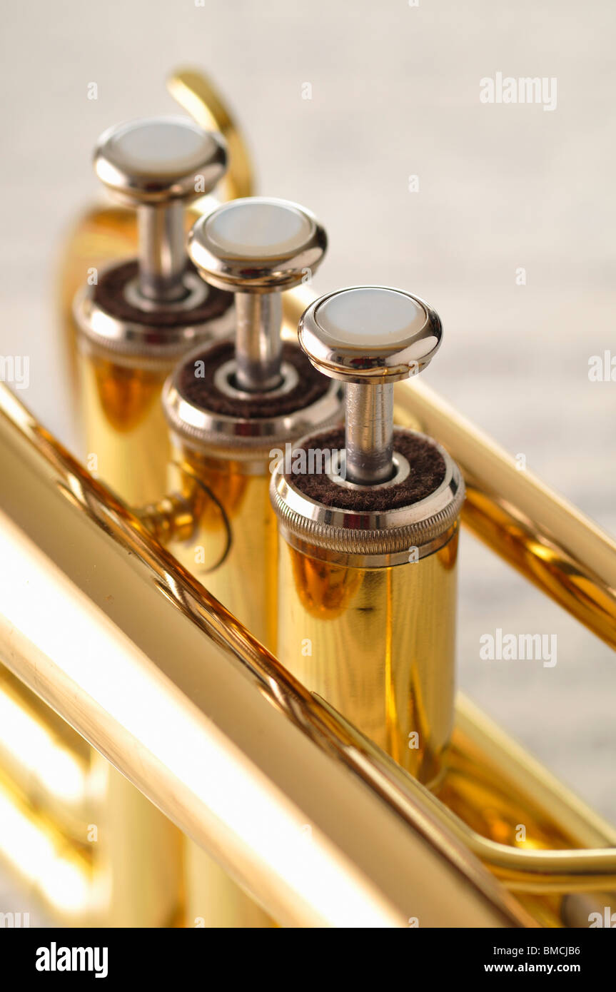 Three brass valves hi-res stock photography and images - Alamy