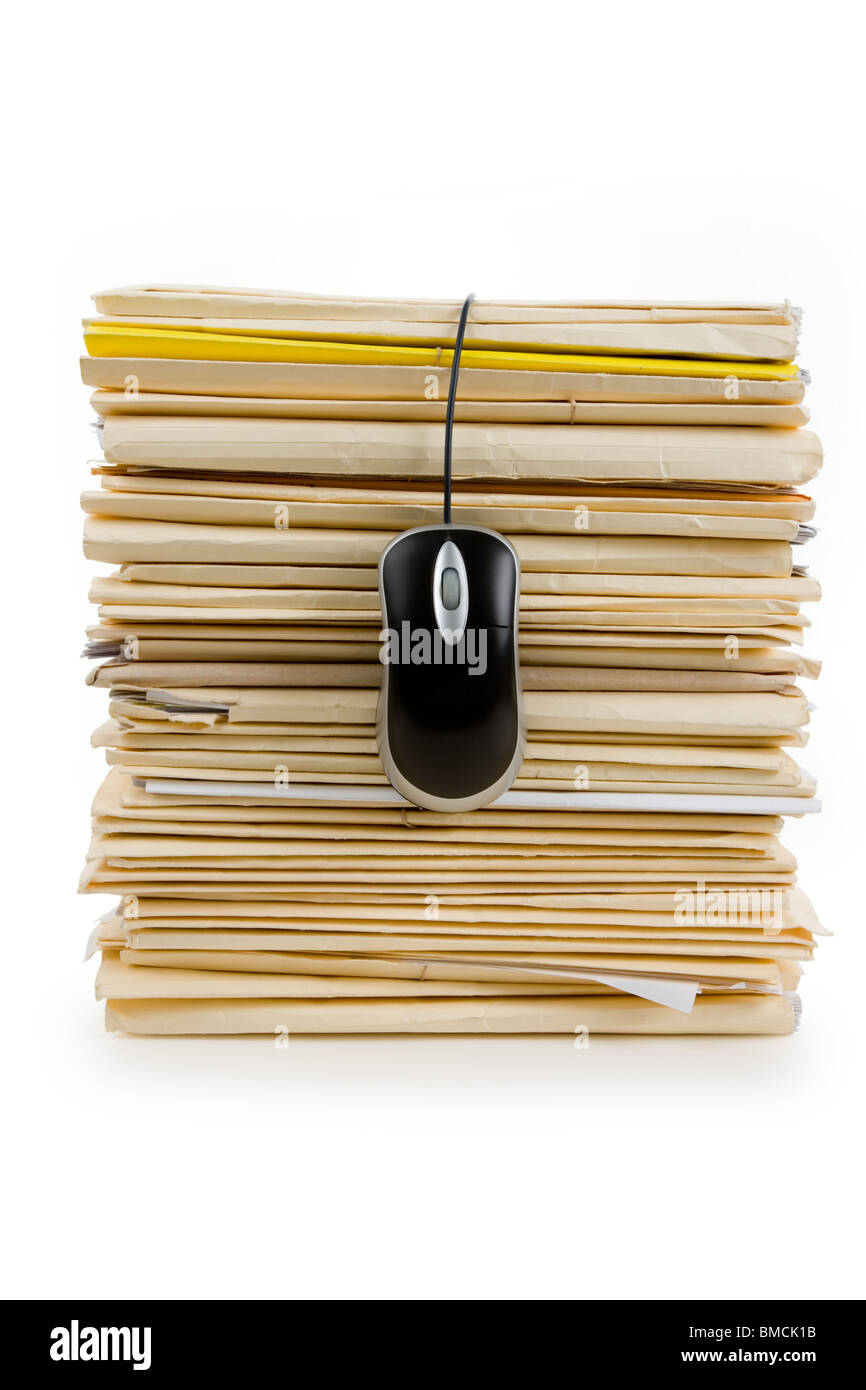 File Stack, Computer Mouse, business concept Stock Photo - Alamy